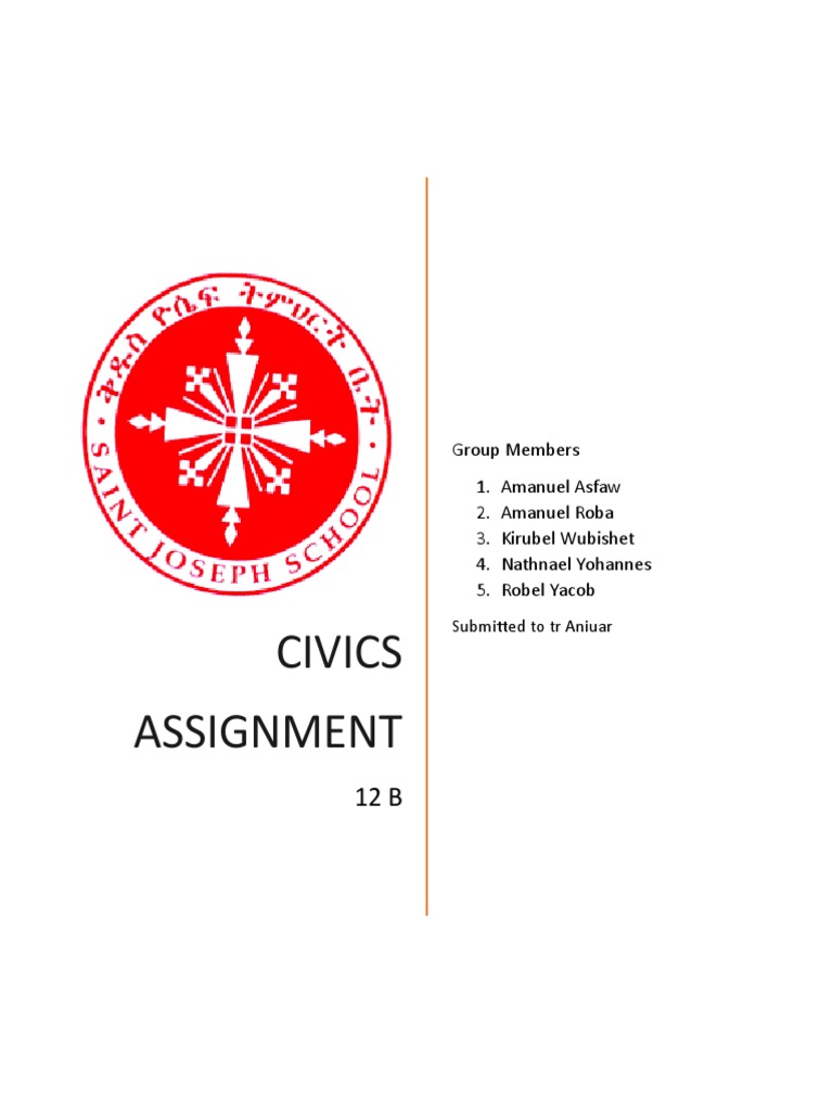 Civics Assignment: Group Members 1. Amanuel Asfaw 2. Amanuel Roba 3 ...