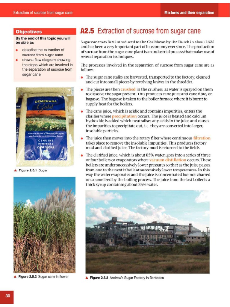 Sucrose Extraction (Chemistry For CSEC) | PDF