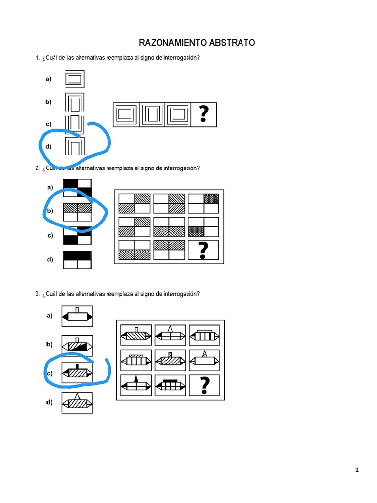Razonamiento Abstracto Completo Propuesto | PDF