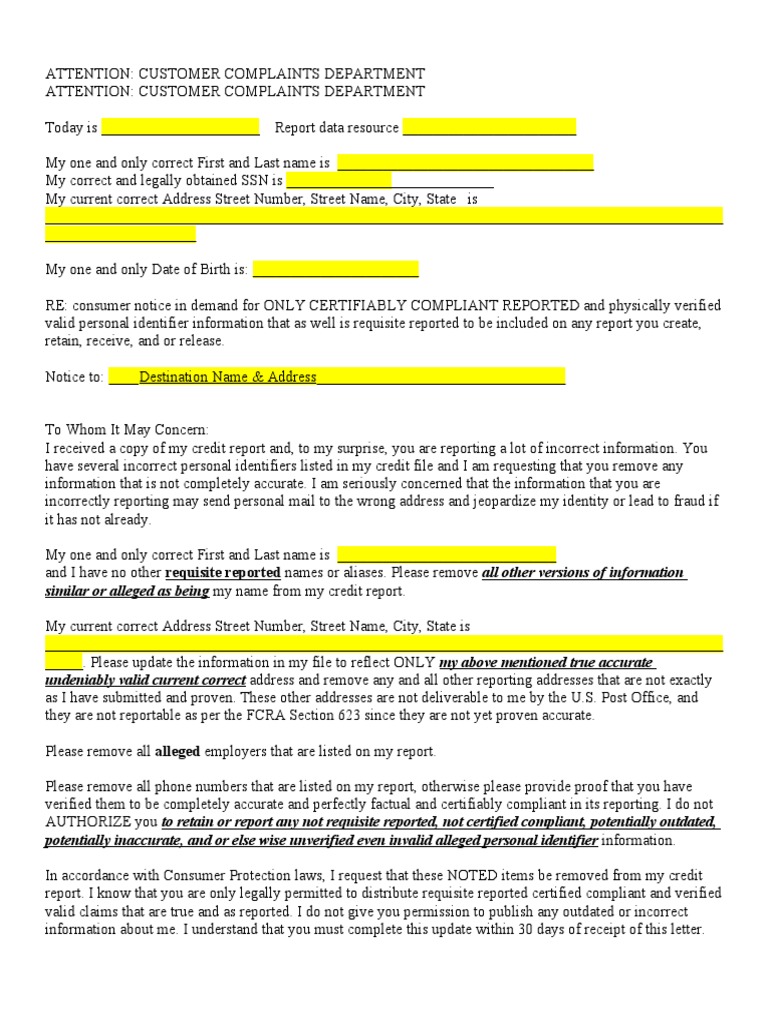 Sample PI Update Letter (Editable) | PDF | Credit History | Government