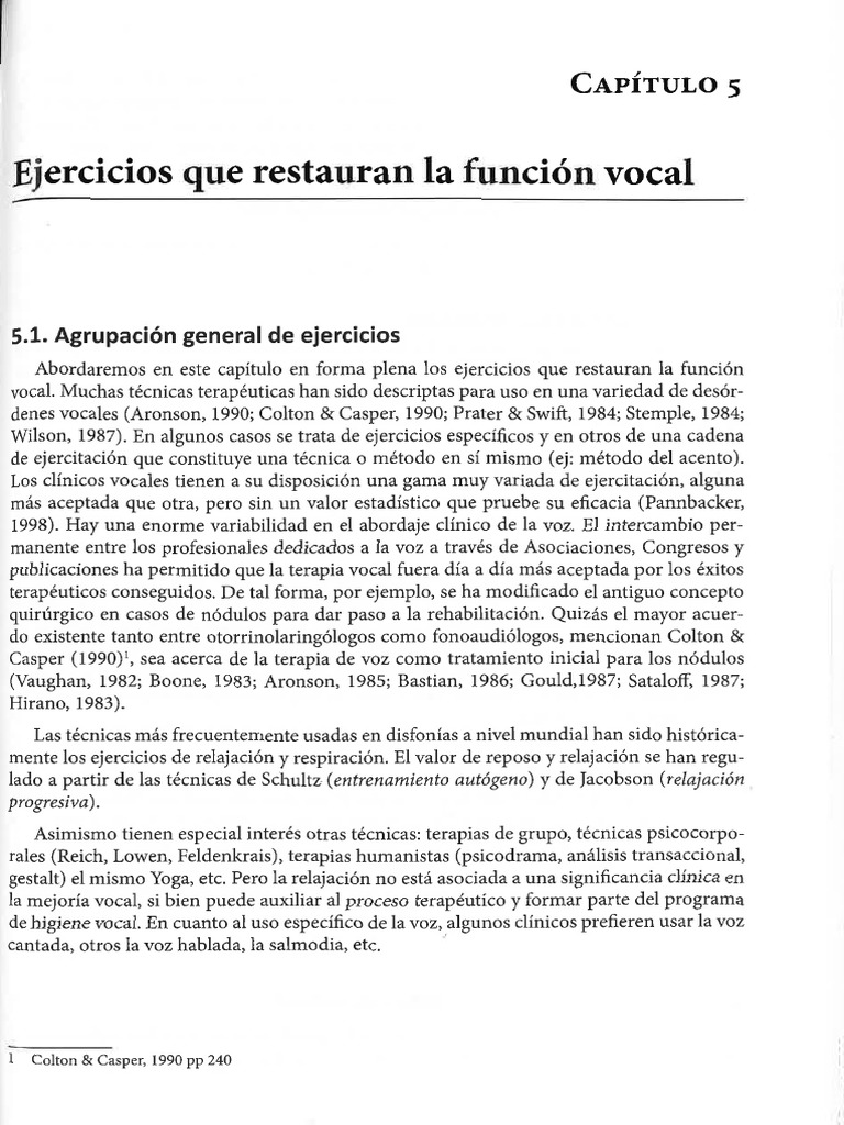 Ejercicios para Restaurar la Función Vocal | PDF | Laringe | Vocal