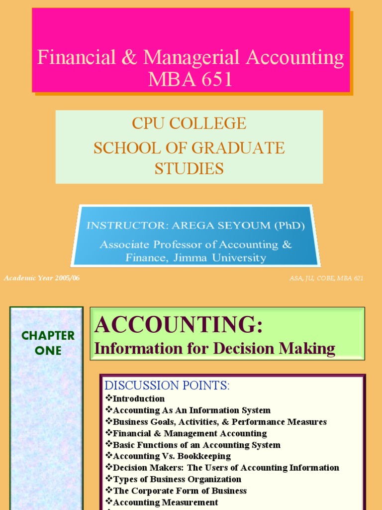 Financial & Managerial Accounting MBA 651 | PDF | Accounting | Financial Statement