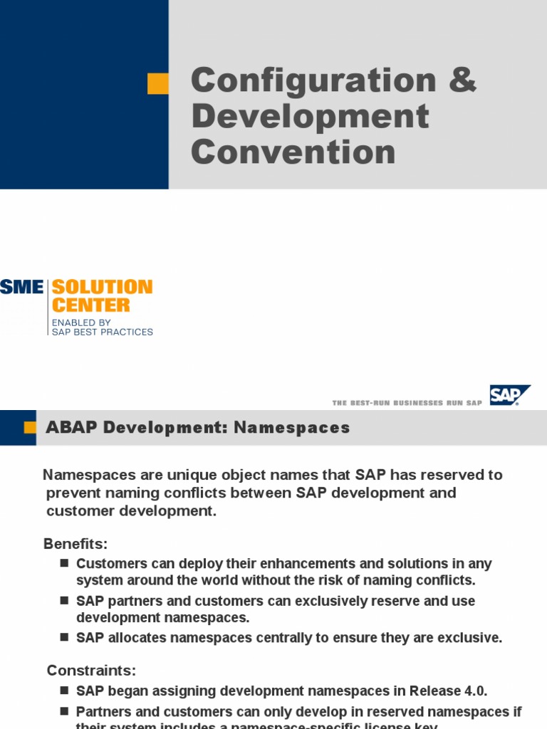 Configuration & Development Convention | PDF | Namespace | Software ...