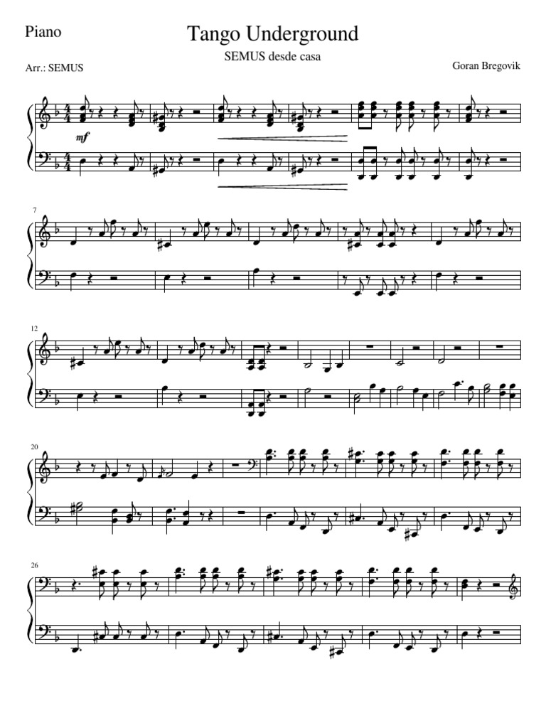 Tango Underground Piano | PDF