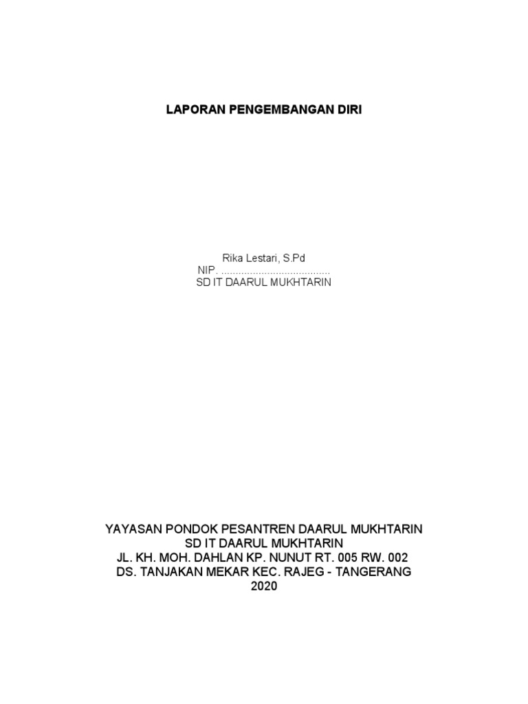 Pengembangan Diri di SD IT Daarul Mukhtarin | PDF