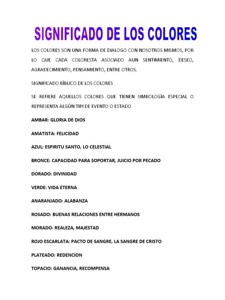 Significado de Los Colores | PDF