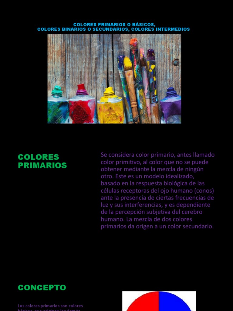 Colores Primarios O Básicos, Colores Binarios O Secundarios, Colores ...