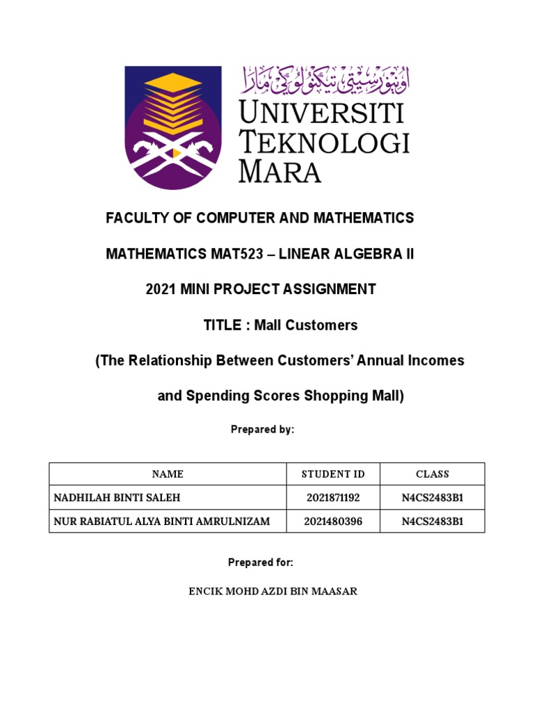 Mini Project Linear Algebra II | PDF | Ordinary Least Squares ...