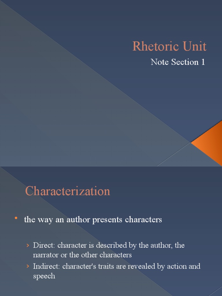 Rhetoric Techniques: Characterization & More | PDF | Poetry