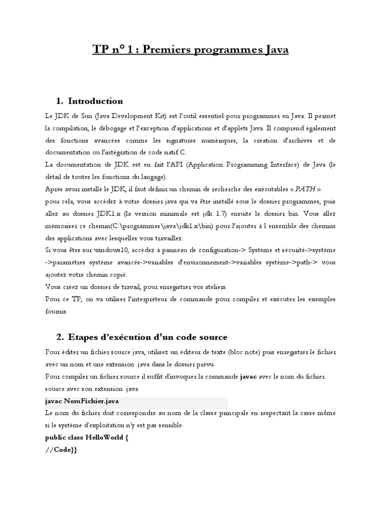 TP1 Po | PDF | Java (Langage de programmation) | Classe (informatique)