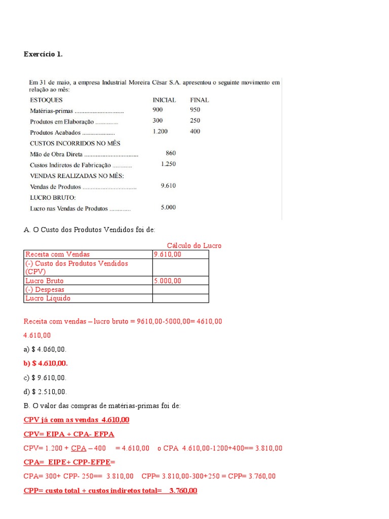 Atividade CPV CPP Resposta Final | PDF | Despesa | Economias