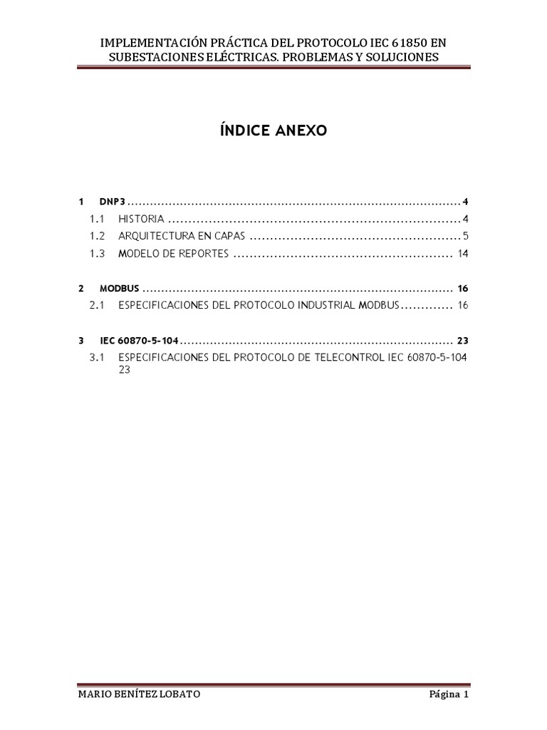 Implementación Práctica Del Protocolo Iec en Subestaciones Eléctricas ...