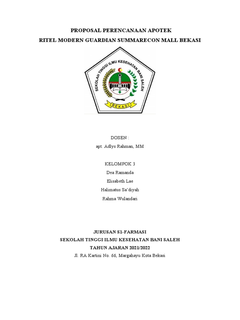 Rencana Pendirian Apotek Modern Di Pusat Perbelanjaan Pdf