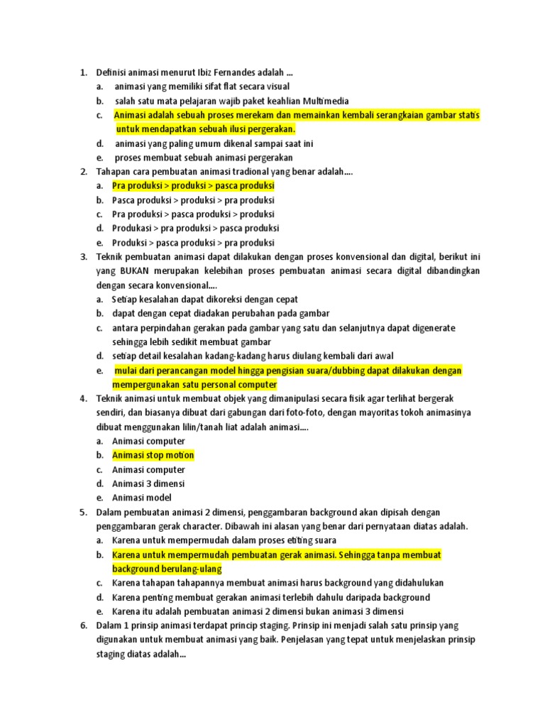 Definisi Animasi dan Teknik Pembuatan Animasi | PDF