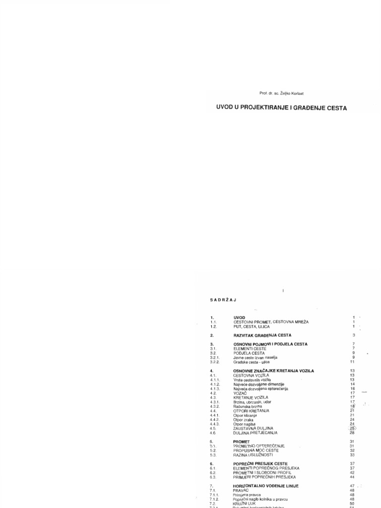 Uvod U Projektiranje I Građenje Cesta, Željko Korlaet | PDF