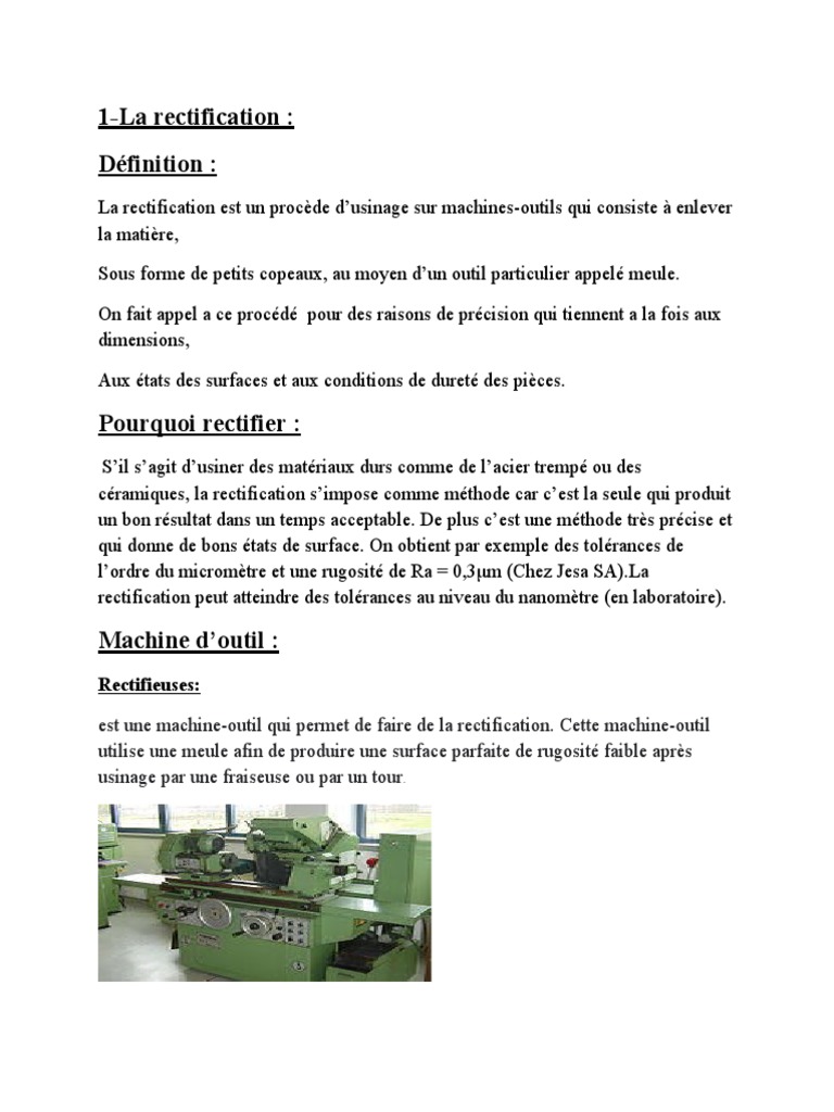 Fabrication | PDF | Rectification (mécanique) | Usinage