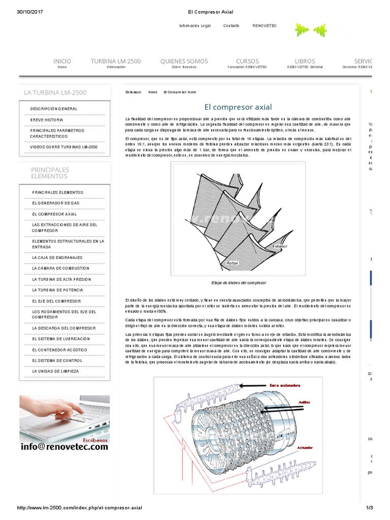 El Compresor Axial | PDF | Turbina | Combustión