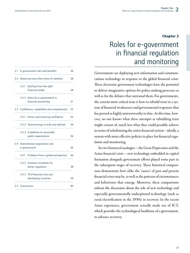 Chapter 2 Roles For e Government in Financial Regulation and Monitoring ...