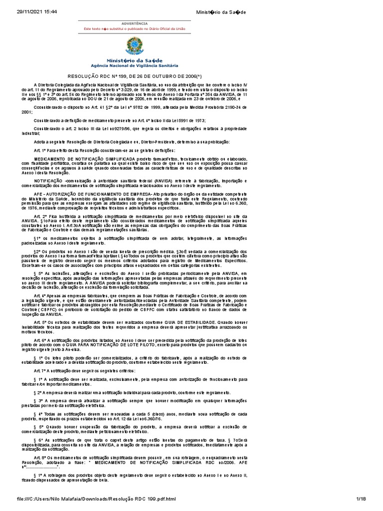 RDC 199 - Agua Deionizada | PDF | Química