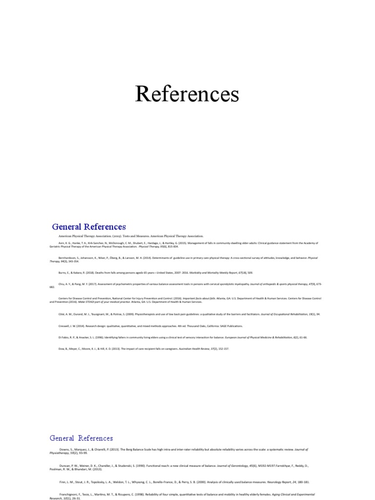 References | PDF | Physical Therapy | Geriatrics