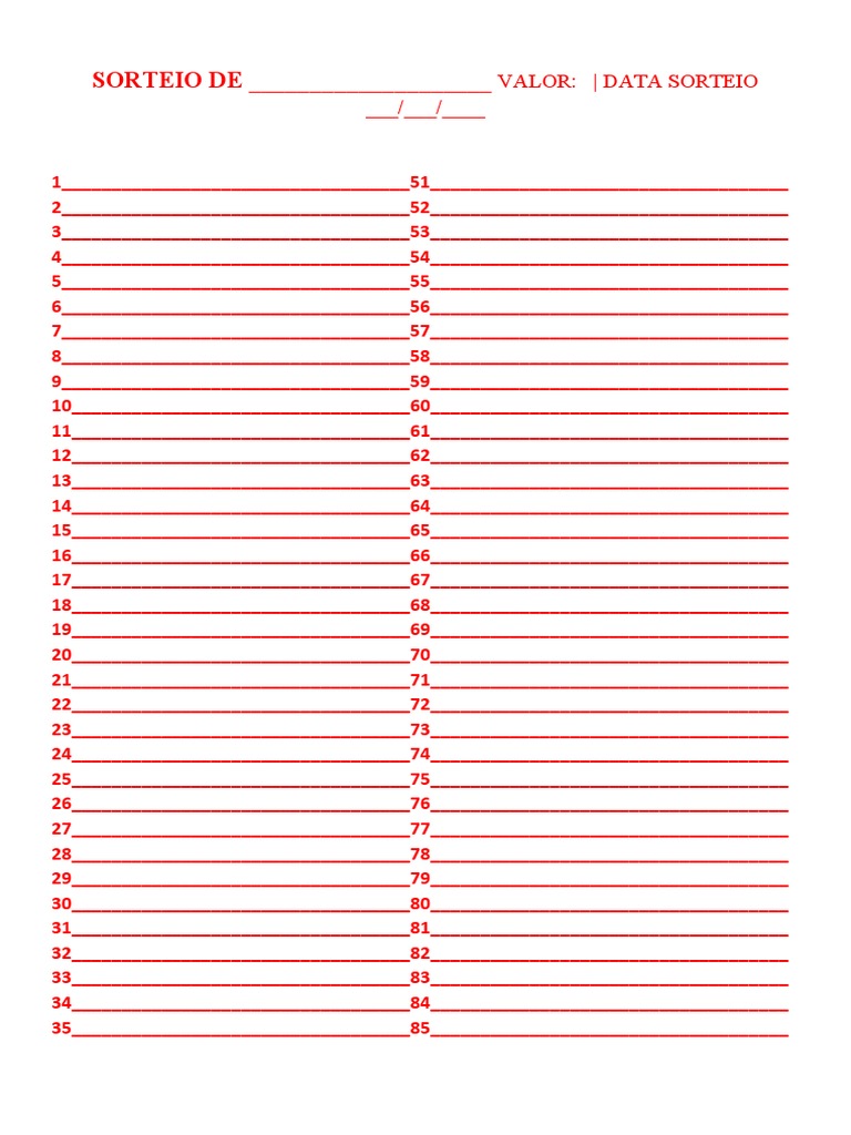 Sorteio de 1 Ate 100 | PDF