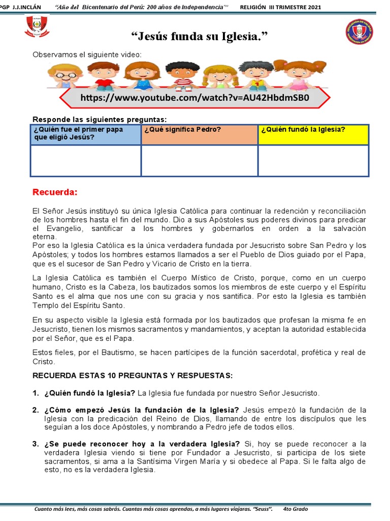 Ficha 30 Religion | PDF | Iglesia Católica | Cristo (título)