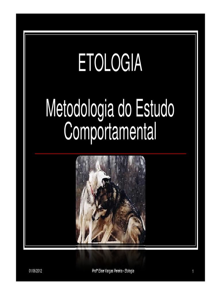 Etologia 3.metodologia | PDF | Etologia | Percepção