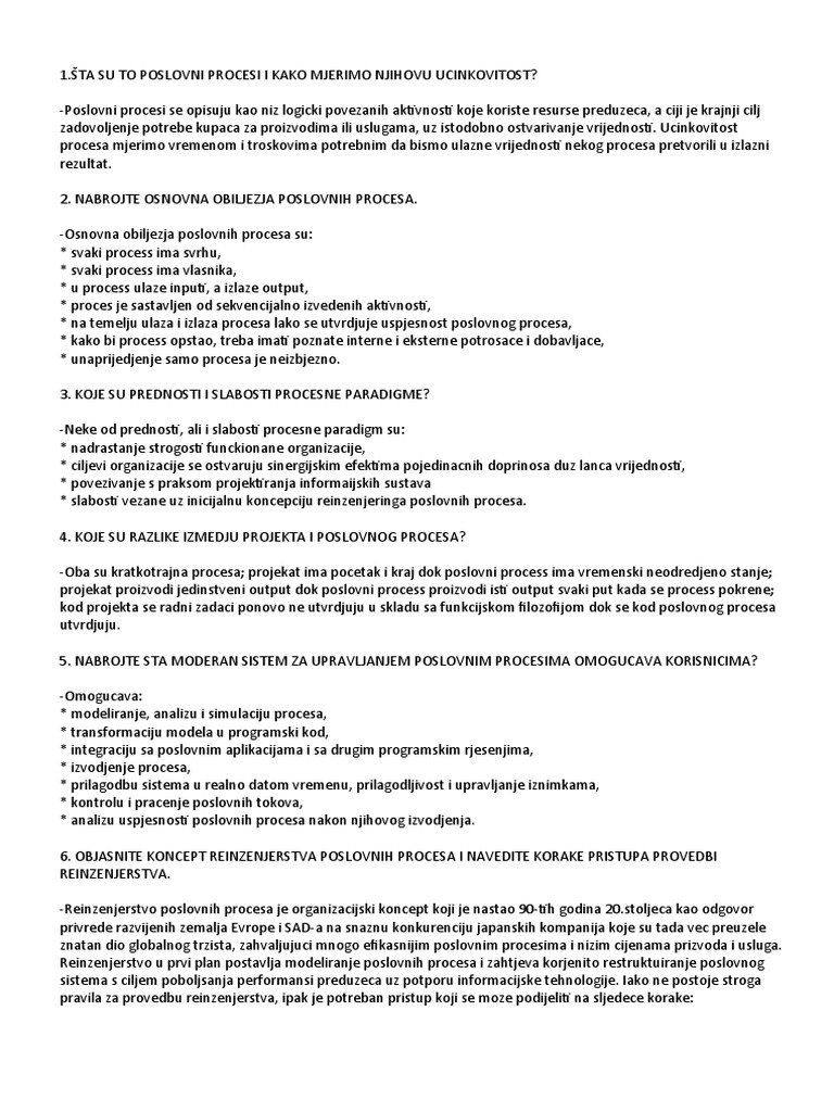 Modeliranje Poslovnih Procesa-Ispit | PDF