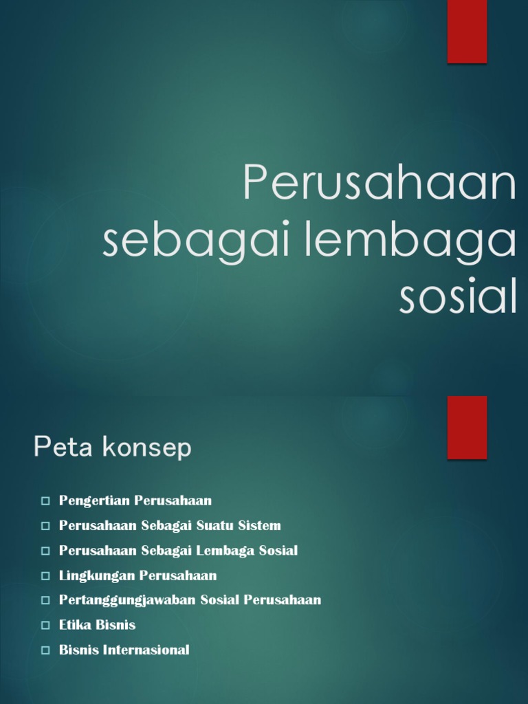Perusahaan sebagai Lembaga Sosial | PDF