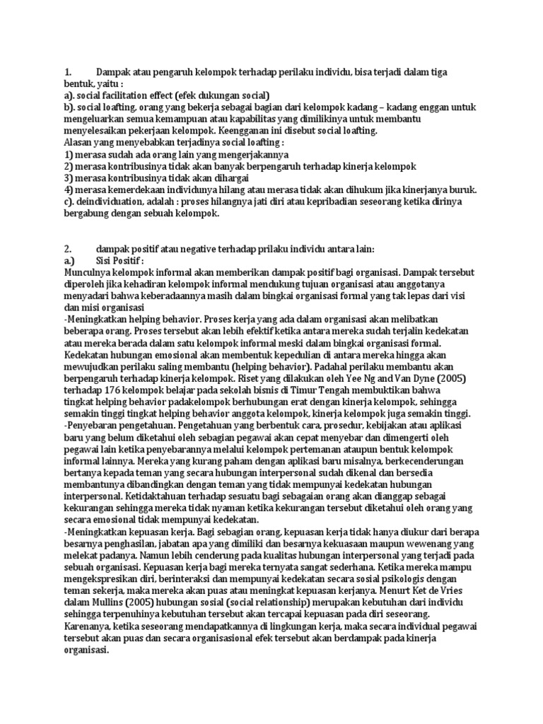 THE IMPACT OF GROUPS ON INDIVIDUAL BEHAVIOR | PDF