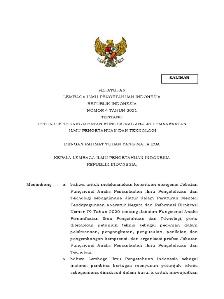 2021 Peraturan LIPI 4 | PDF | Komputer