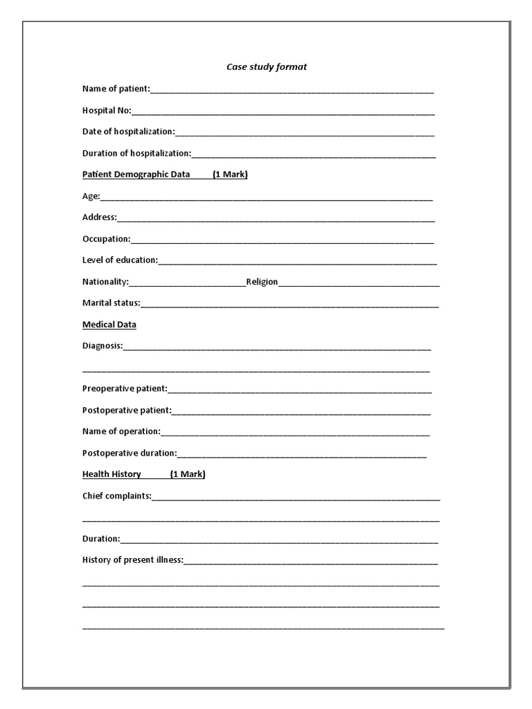 Case Study Format | PDF | Patient | Hospital