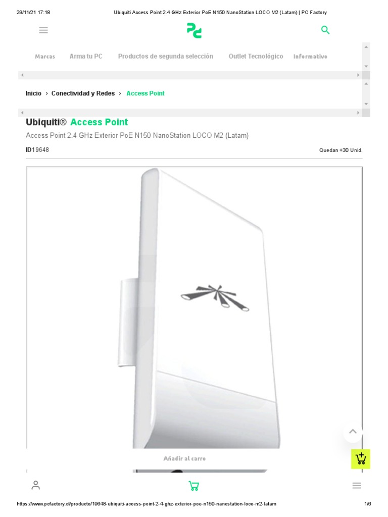 N150 NanoStation LOCO M2 (Latam) - PC Factory | PDF | Ieee 802.11 | Wifi