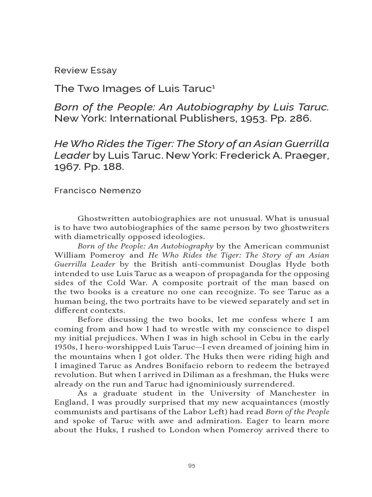 The Two Images of Luis Taruc New York: International Publishers, 1953 ...
