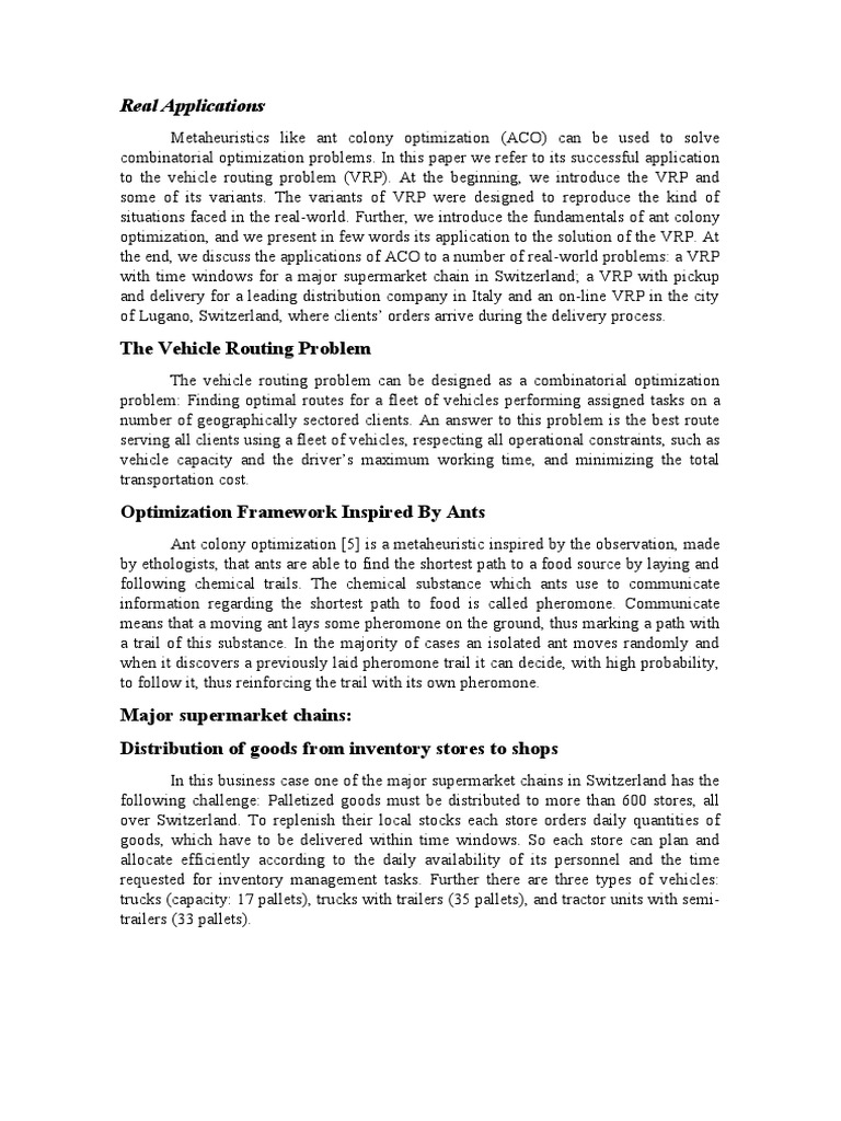 Real Applications: The Vehicle Routing Problem | PDF | Applied Mathematics | Algorithms