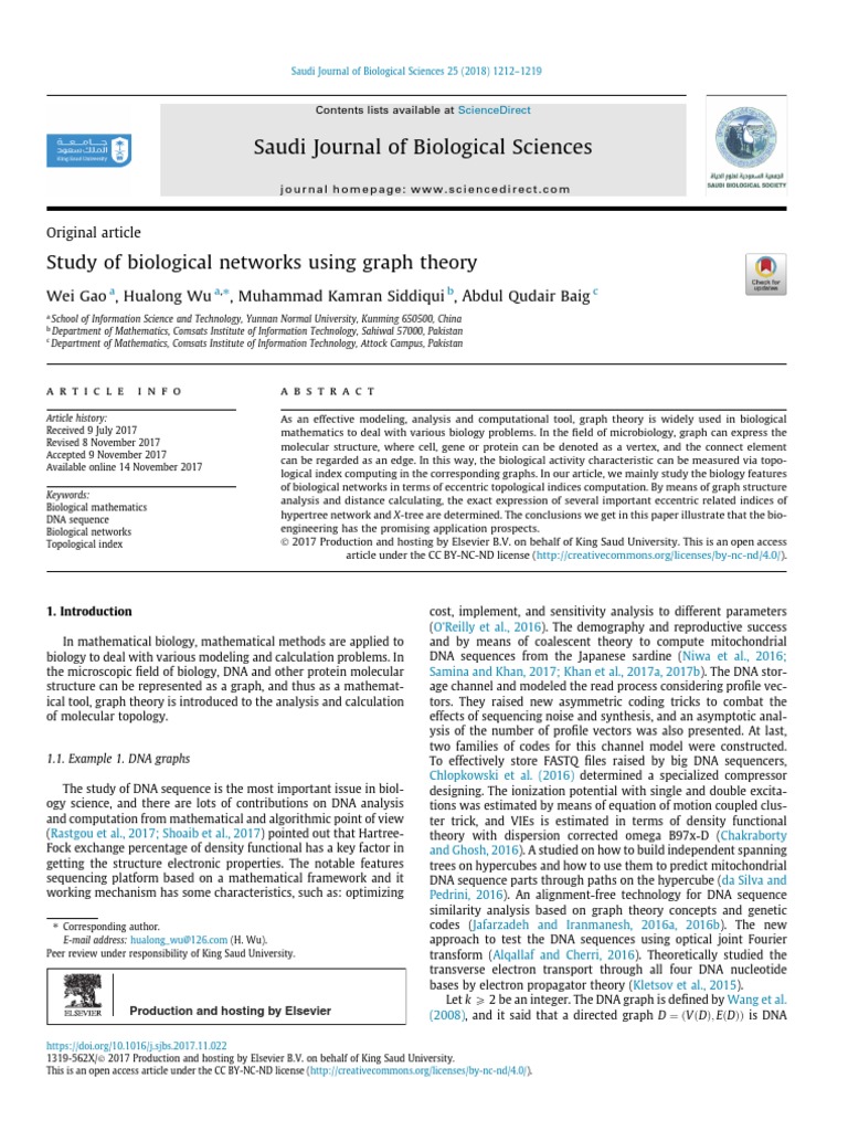 Saudi Journal of Biological Sciences: Wei Gao, Hualong Wu, Muhammad ...
