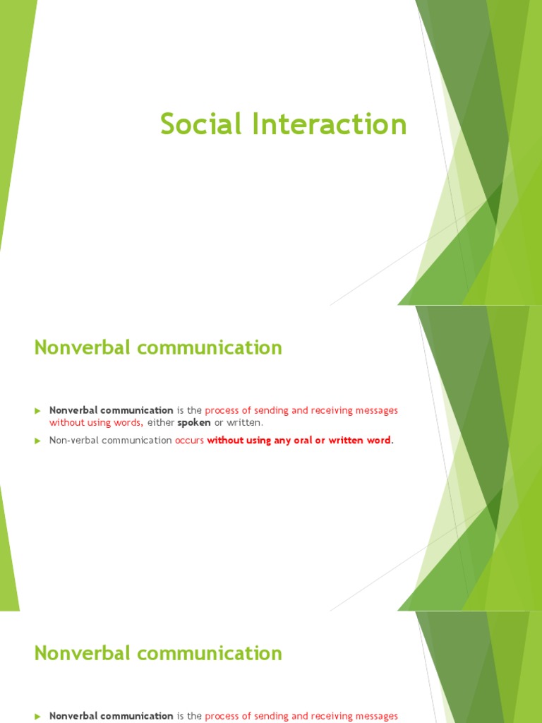 Social Interaction | PDF | Nonverbal Communication | Communication