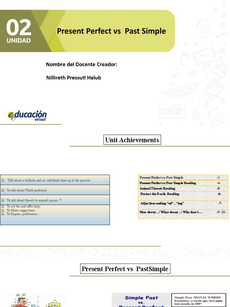 Level 5 Unit 2 Present Perfect and Past Simple | PDF | Grammatical ...