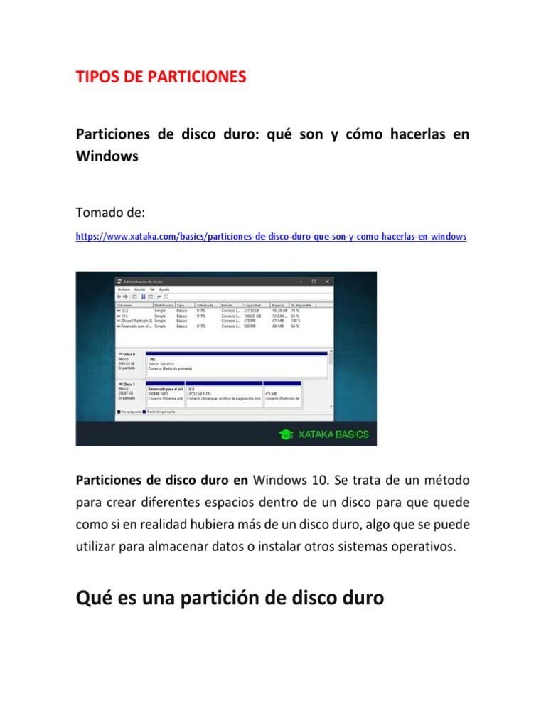 Tipos de Particiones | PDF | Archivo de computadora | Desarrollo de ...