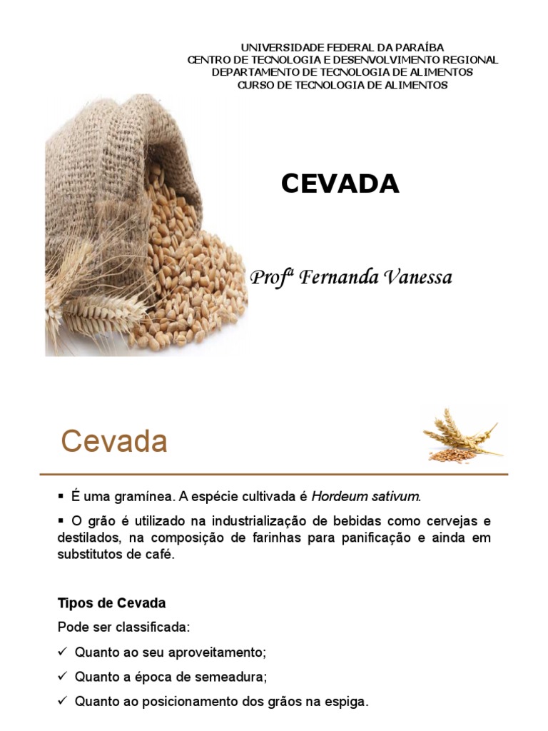 Aula CEVADA | PDF | Cevada | Cerveja