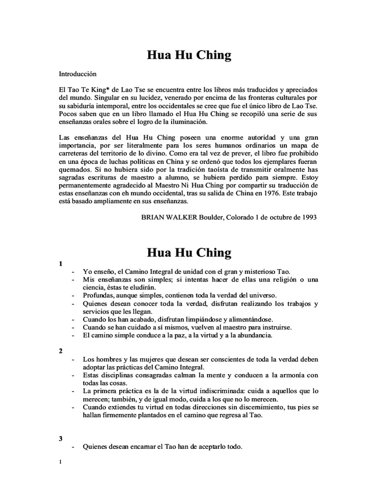 Lao Tse Hua Hu Ching | PDF | Teorías filosóficas