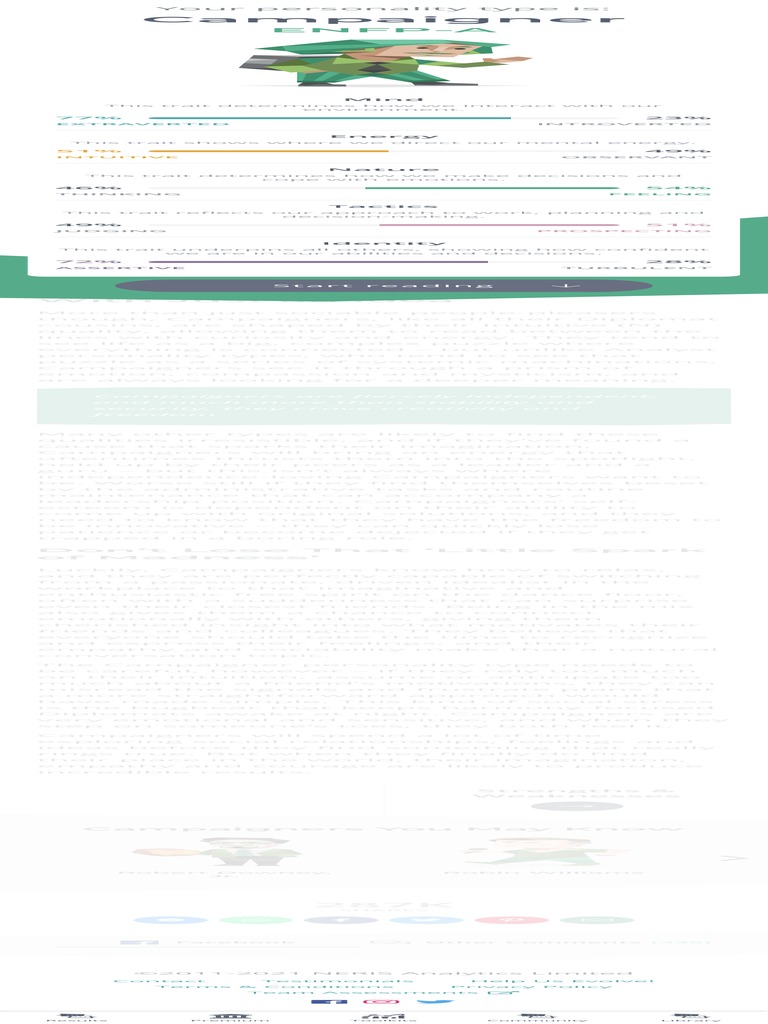 Introduction Campaigner (ENFP) Personality 16personalities | PDF | Extraversion And Introversion ...