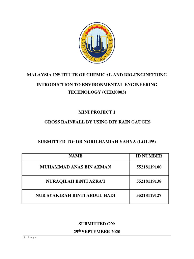 Mini Project DIY Rain Gauge (FULL) | PDF | Precipitation | Earth Sciences