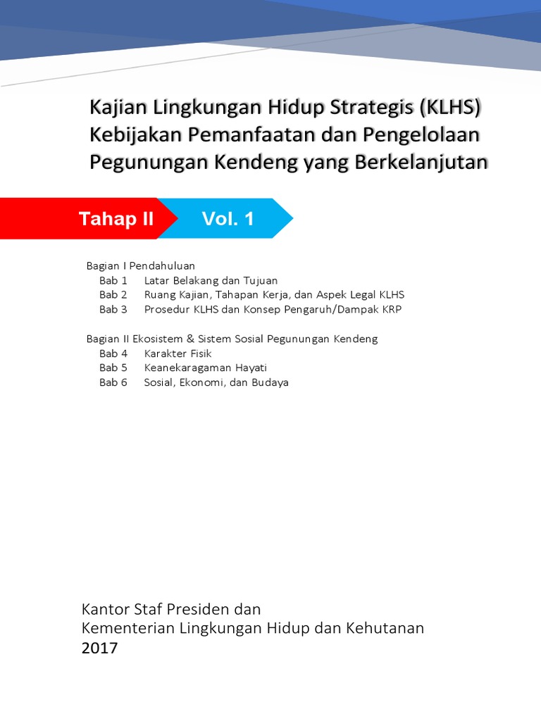 KLHS II Vol 1-Final | PDF | Kesehatan Holistik
