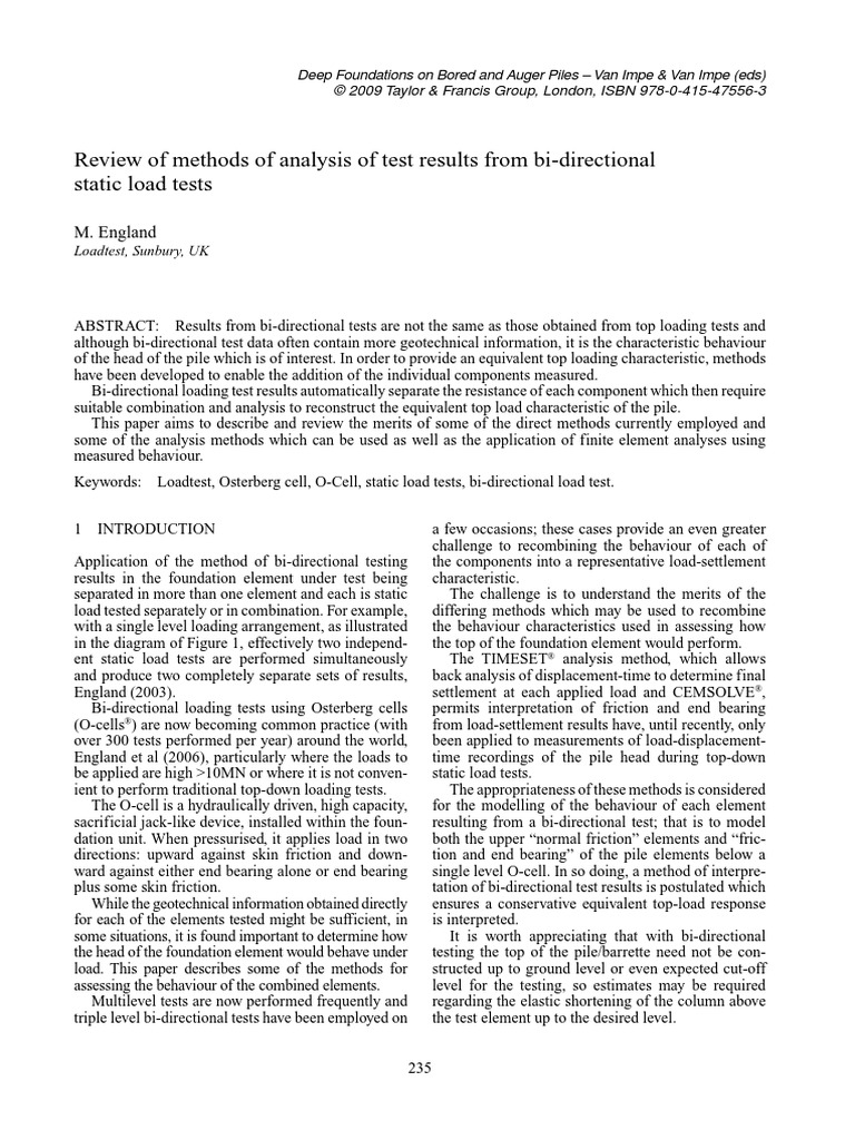 024 Review of Methods of Analysis of Test Results From Bi-Directional ...