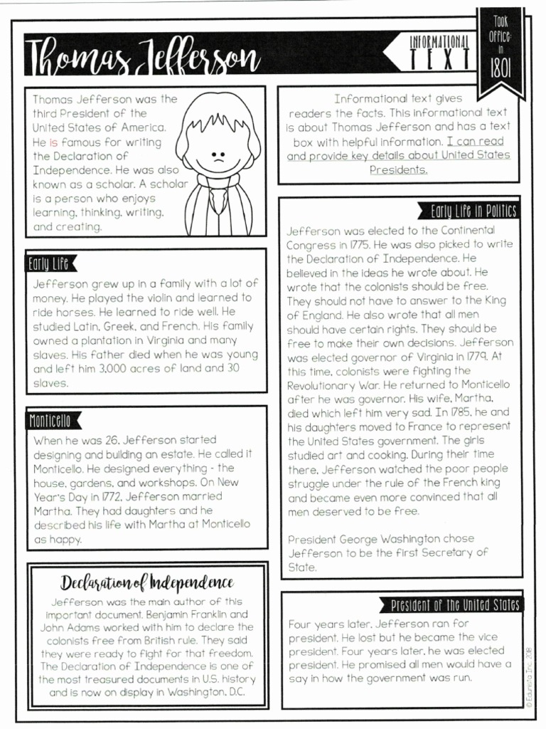 Thomas Jefferson Comprehension | PDF