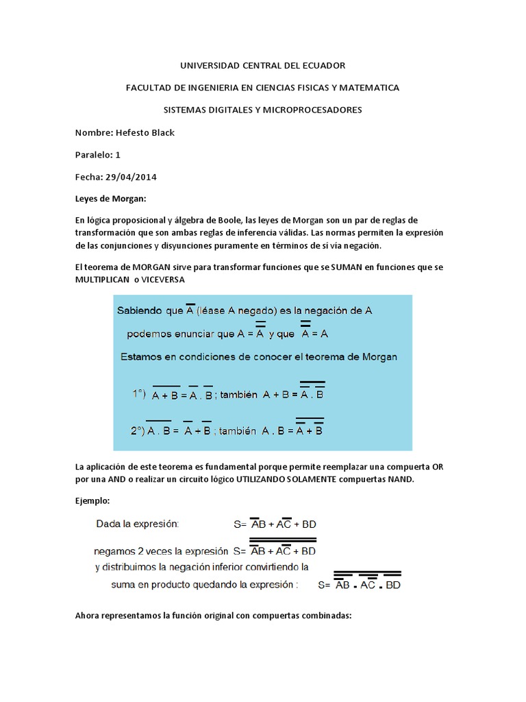 Ley de Morgan | PDF | Matemáticas | Lógica matemática