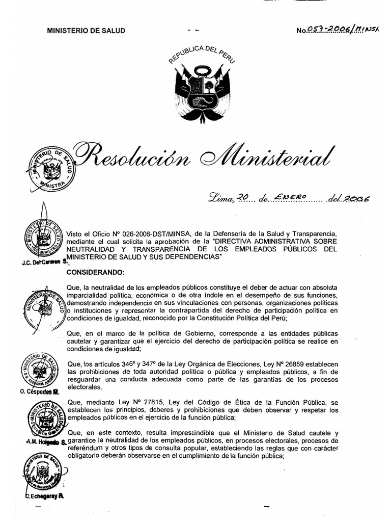 Rm-057-2006-Minsa | PDF