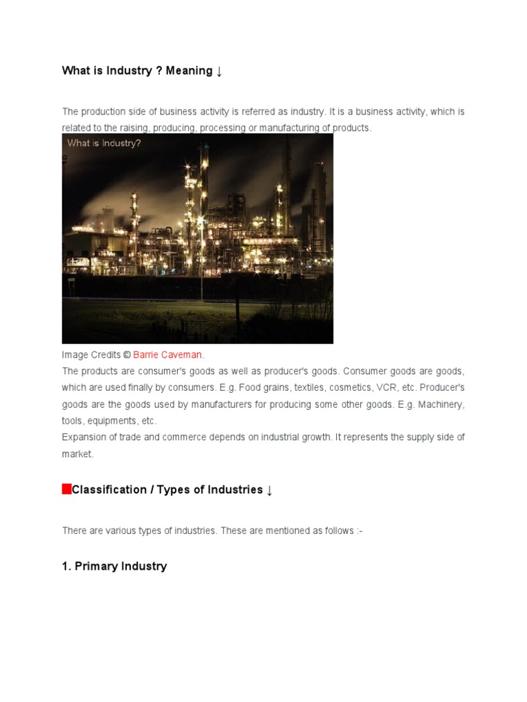 Understanding Industry: Types Explained | PDF | Mining | Goods