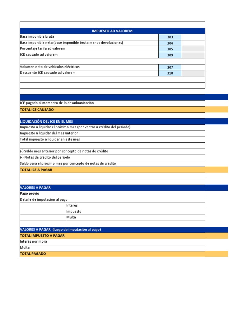 Formulario ICE 2019 | PDF